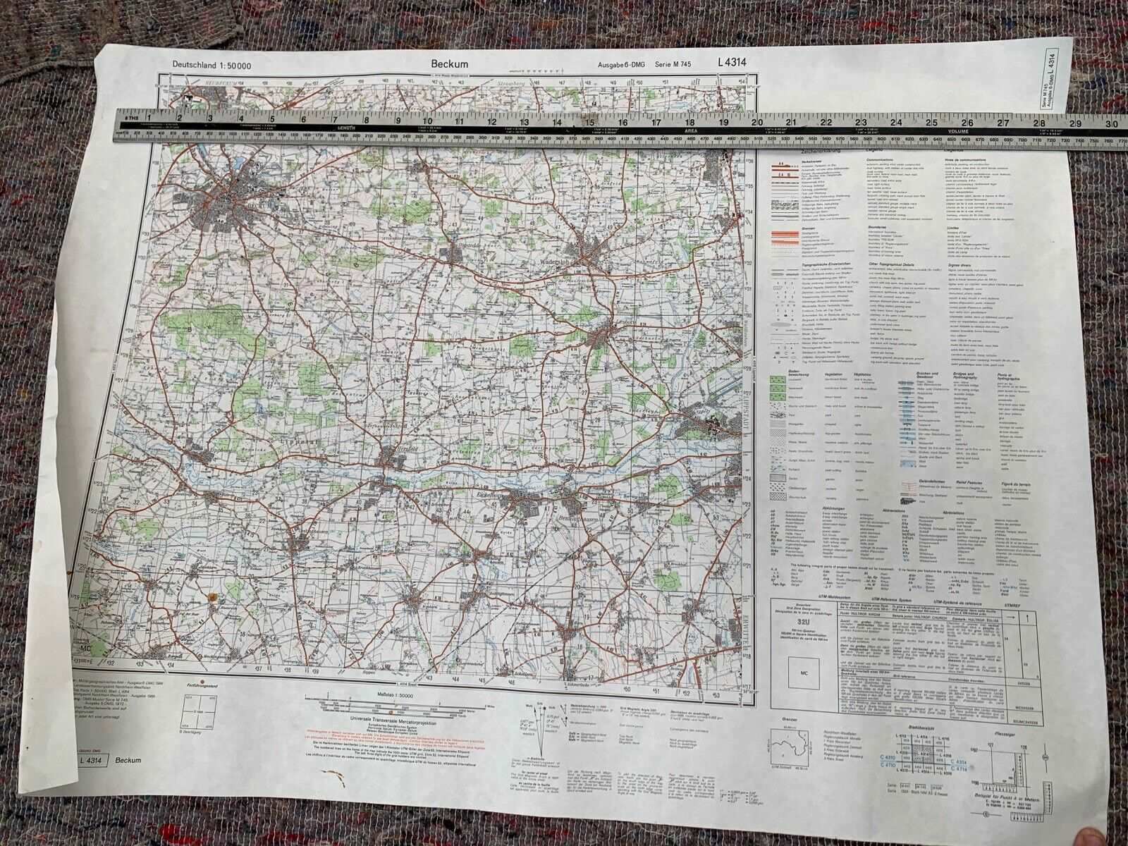 1980s German Military Map of Germany - Beckum | For Sale | The ...