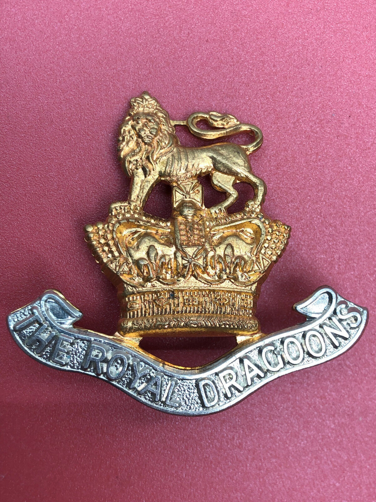 British Army Cap Badge - Victorian Crown The Royal Dragoons Reproducti