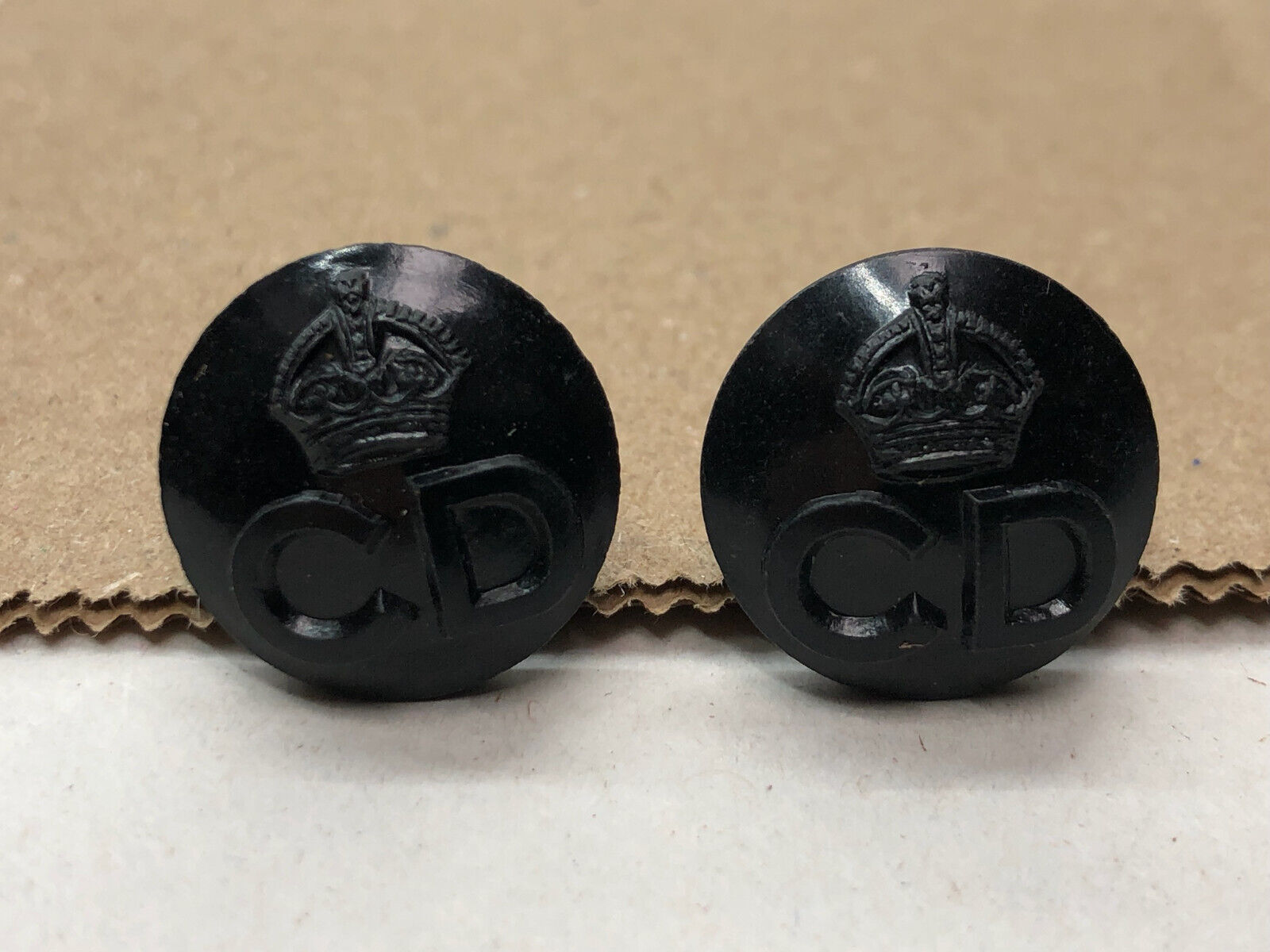 Original WW2 Kings Crown Civil Defence Uniform Buttons - Epaulettes ...