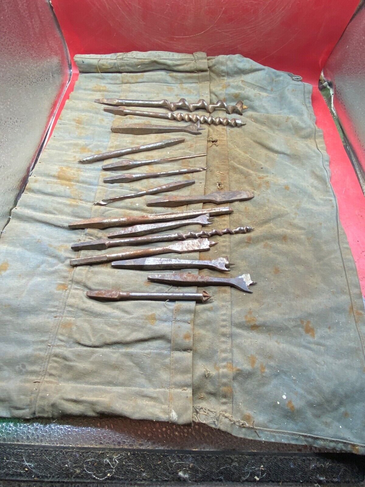 WW2 British Army Carpenter's Tool Roll. Quite Complete with Drill Bits ...