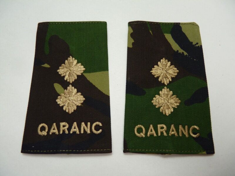 QARANC Jungle DPM Rank Slides / Epaulette Pair Genuine British Army ...