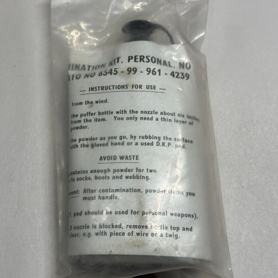 British Army Issue NBC Decontamination Powder Kit Personal No.2 Mk.1 ...