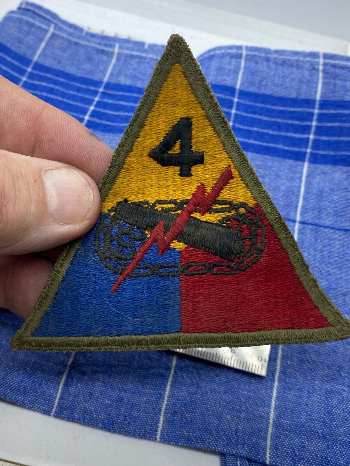 Original WW2 US Army 4th Armoured Division Shoulder Badge | For Sale ...