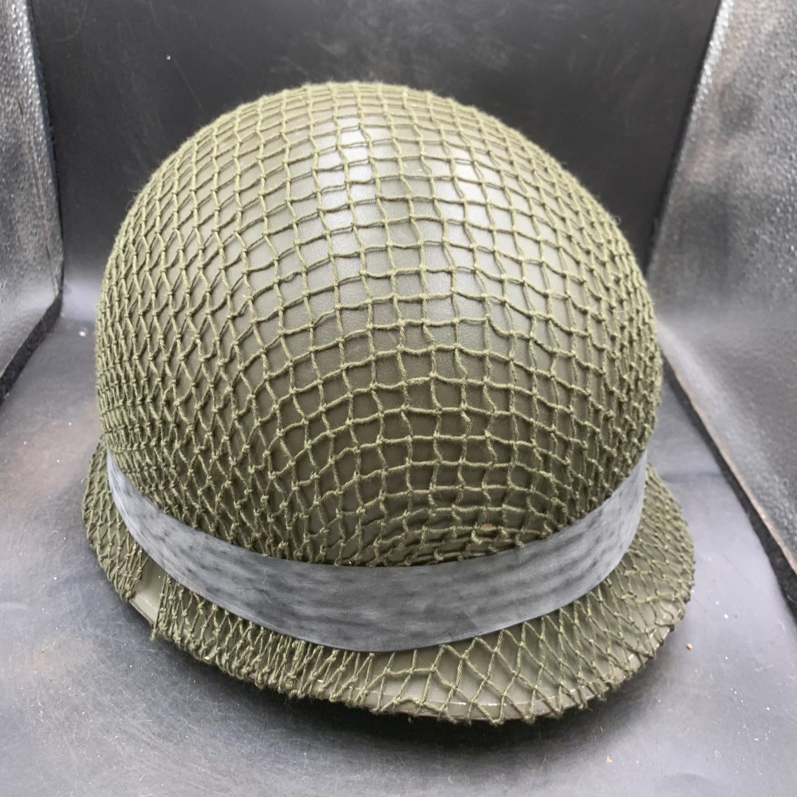 Genuine Dutch Army M53 Euroclone of WW2 US M1 Camouflaged Helmet & Lin