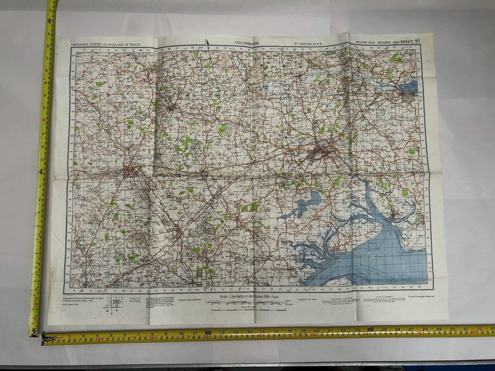 Original WW2 British Army Map of the UK - Colchester | For Sale | The ...