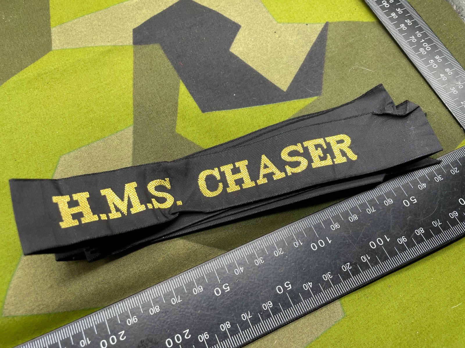 British Royal Navy HMS Chaser - Cap Tally | For Sale | The Militaria Shop