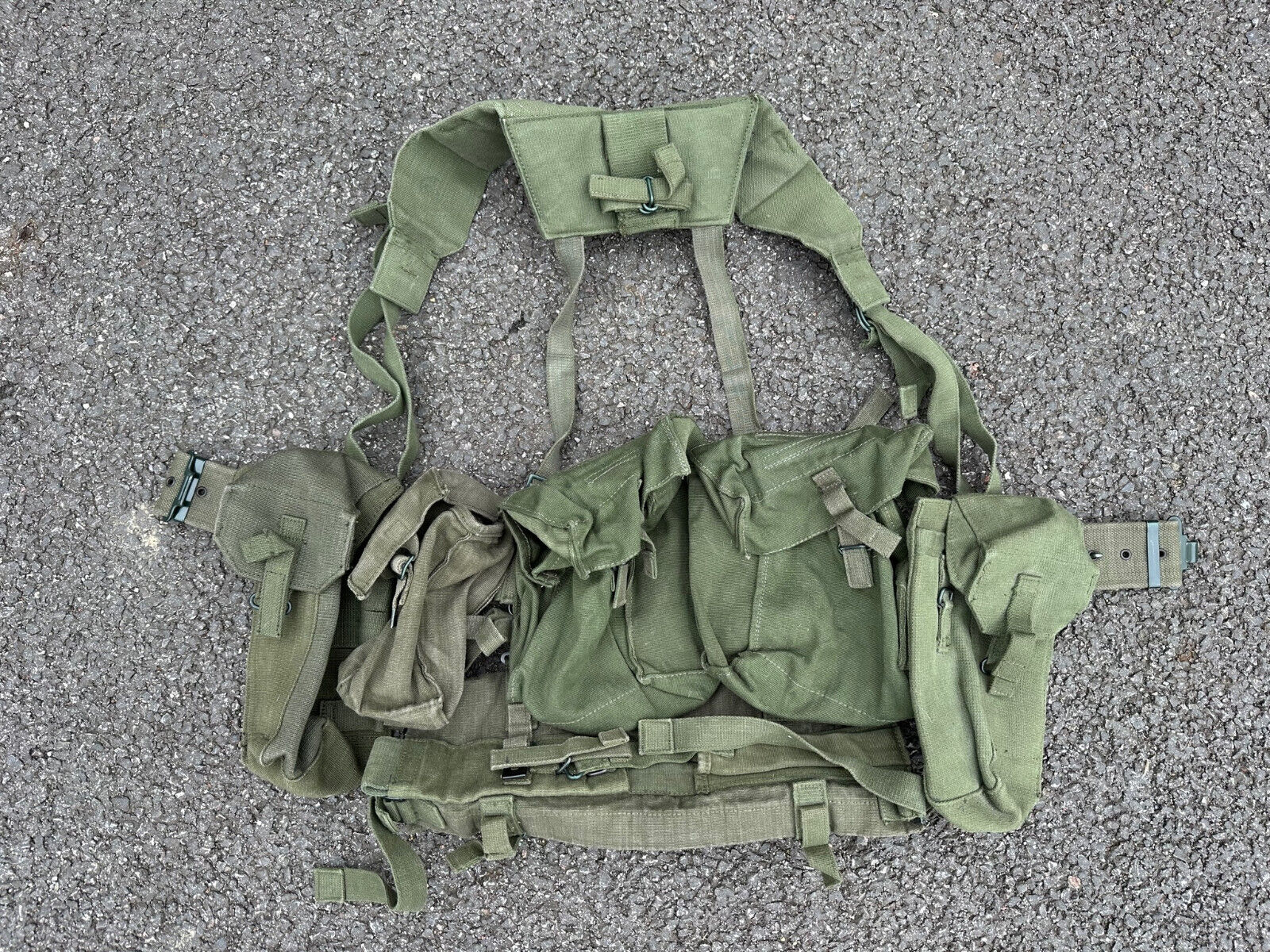 Original British Army 58 Pattern Webbing Rig Set Up - Belt, Pouches ...