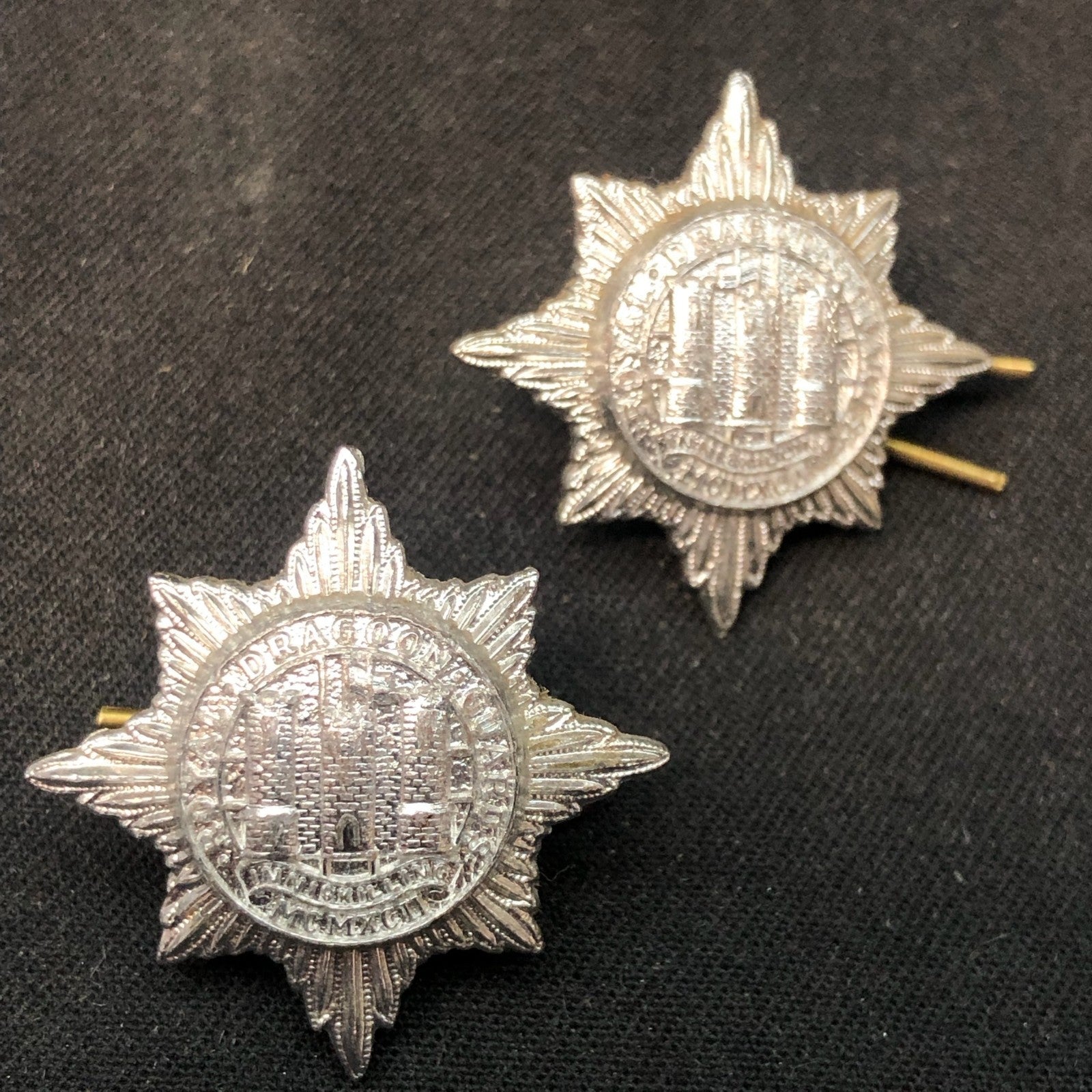Original British Collar Badge Pair - Royal Dragoon Guards