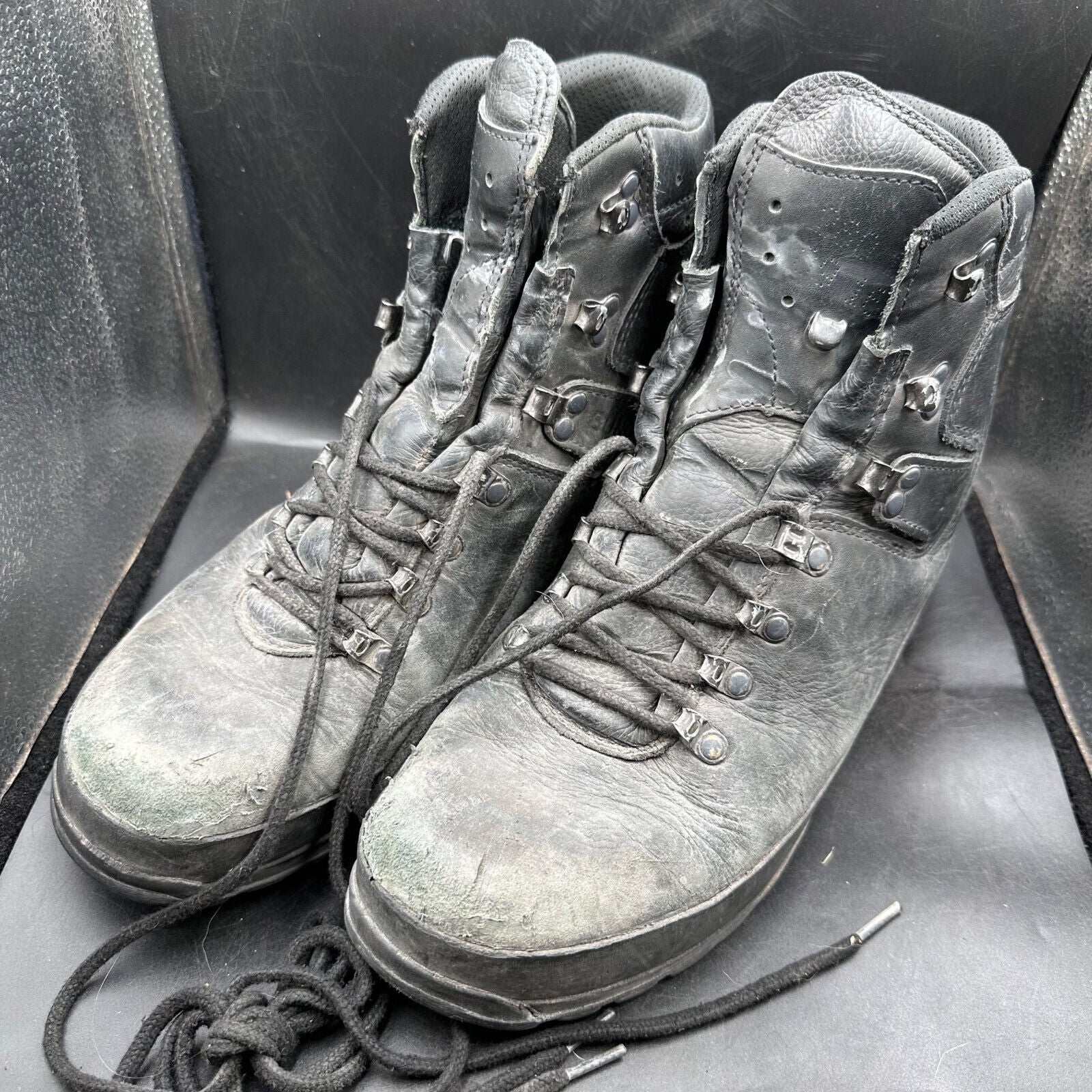 German Army Black Leather Army Heavy Duty Combat Boots Meindl Size EU ...