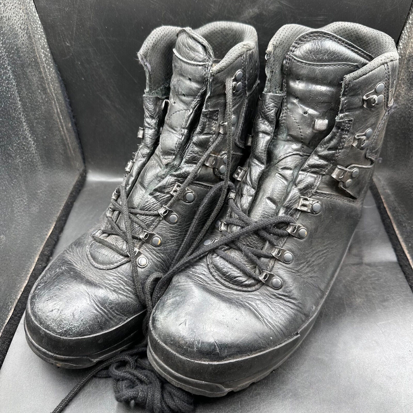 German Army Black Leather Army Heavy Duty Combat Boots Meindl Size EU ...