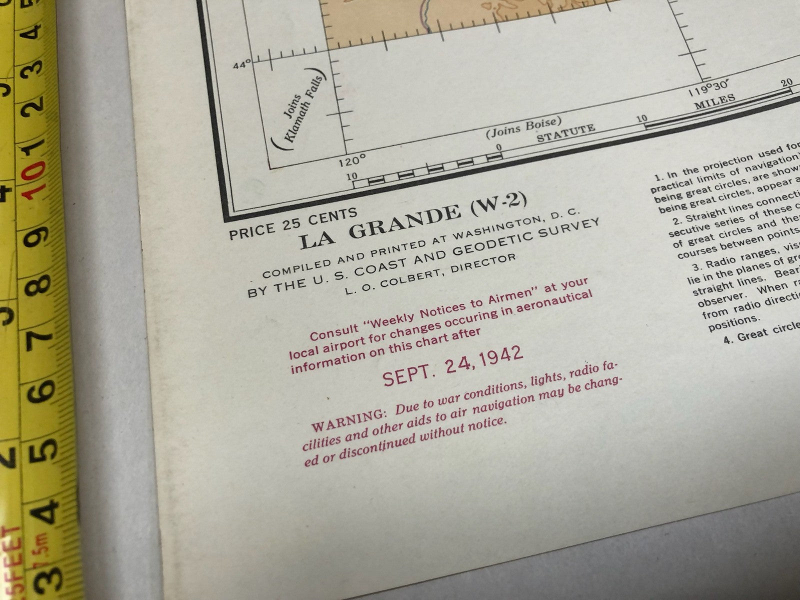 Original WW2 US Air Force Restricted Map Chart of the USA - La Grande ...