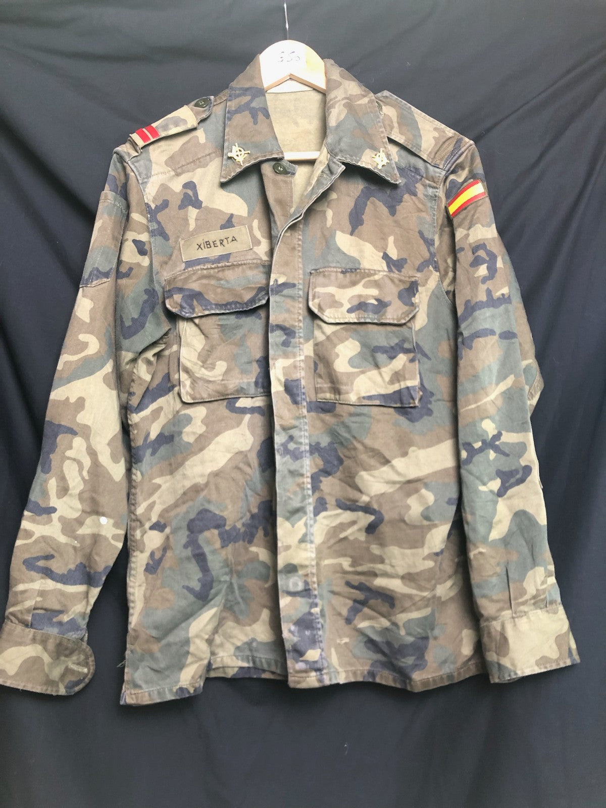 Original Spanish Army Woodland Camouflage Combat Shirt Jacket - Size ...