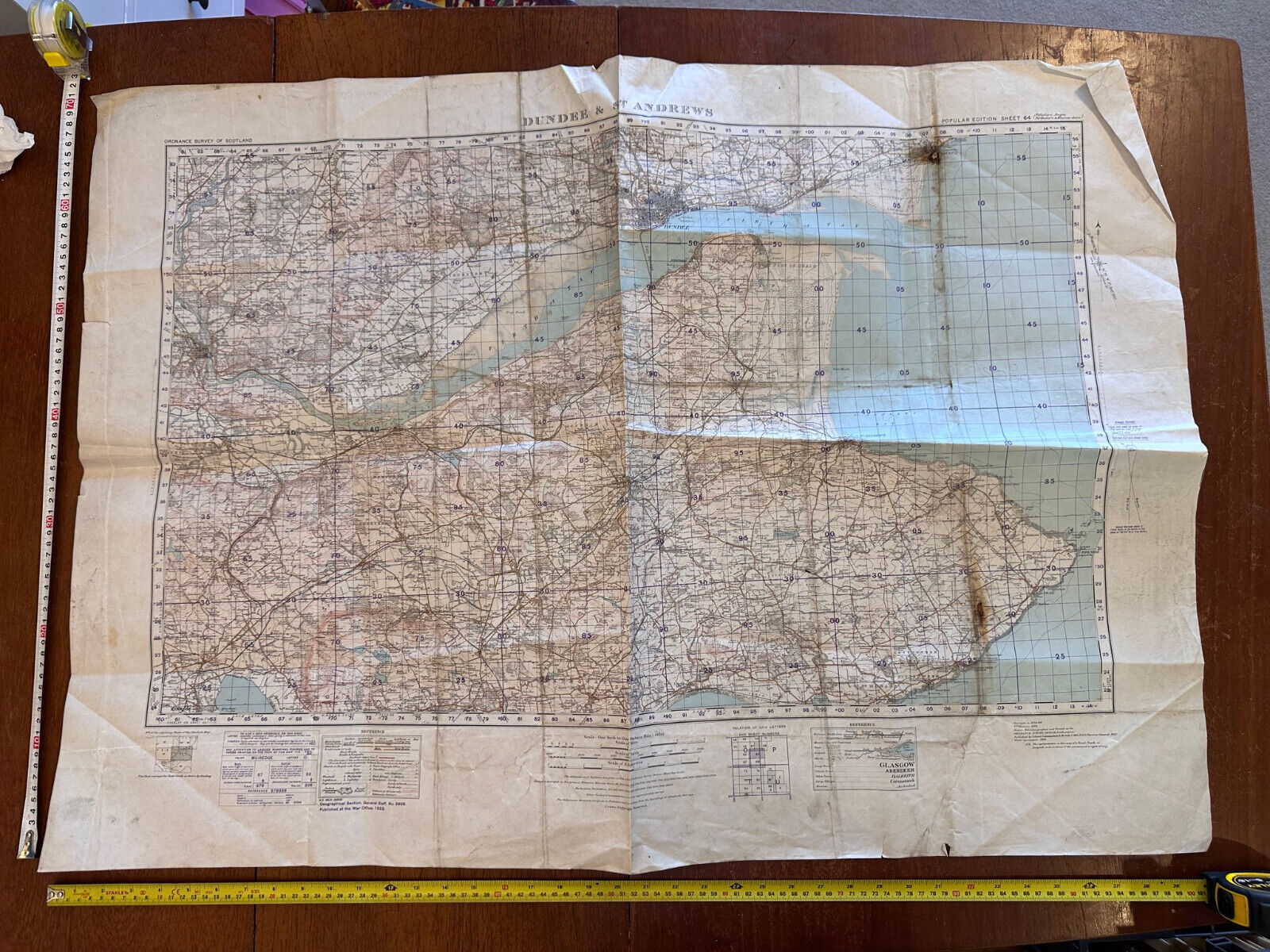 Original WW2 British Army GSGS Map of Scotland - Dundee & St Andrews ...