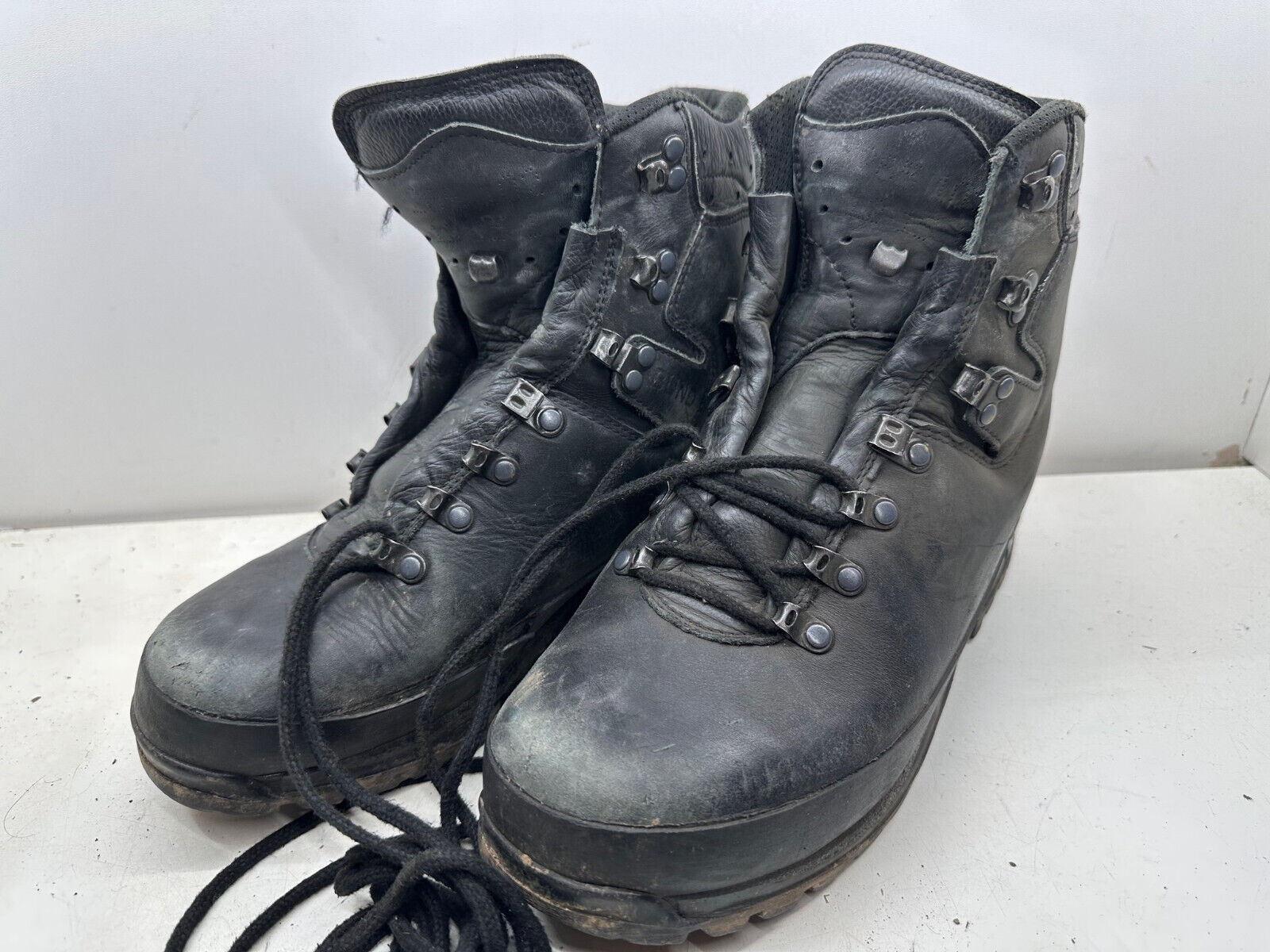 German Army Black Leather Army Heavy Duty Combat Boots Meindl Size EU ...