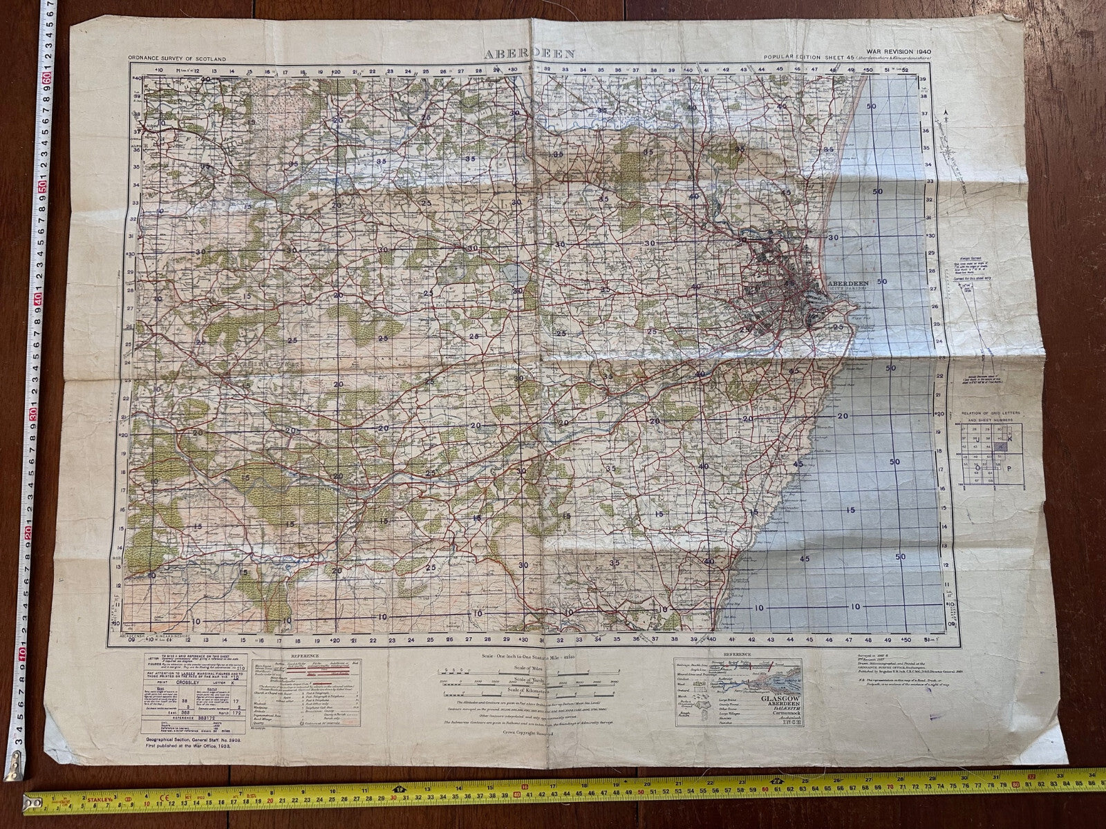 Original WW2 British Army OS Map of Scotland - Aberdeen | For Sale ...