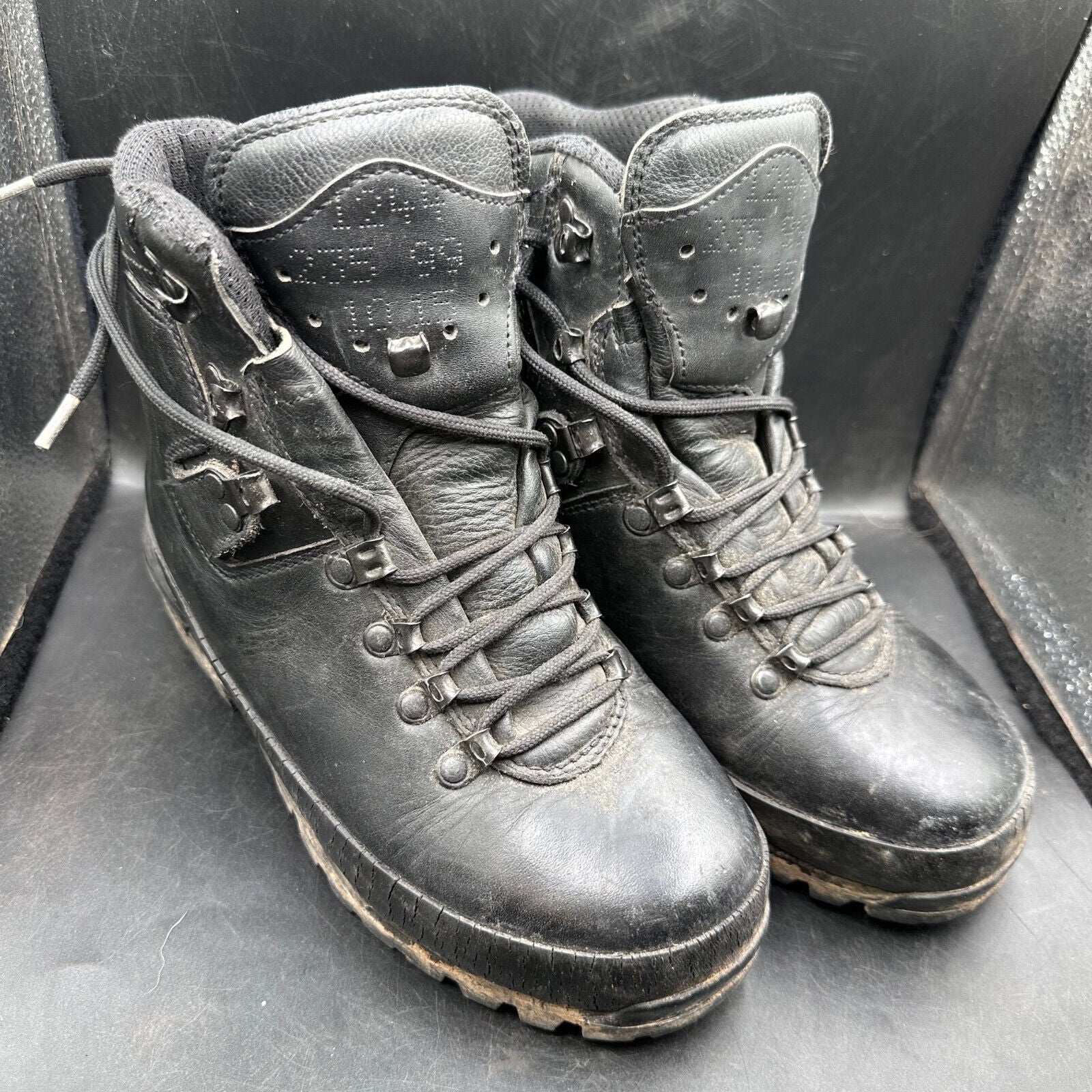 German Army Black Leather Army Heavy Duty Combat Boots Meindl Size EU ...