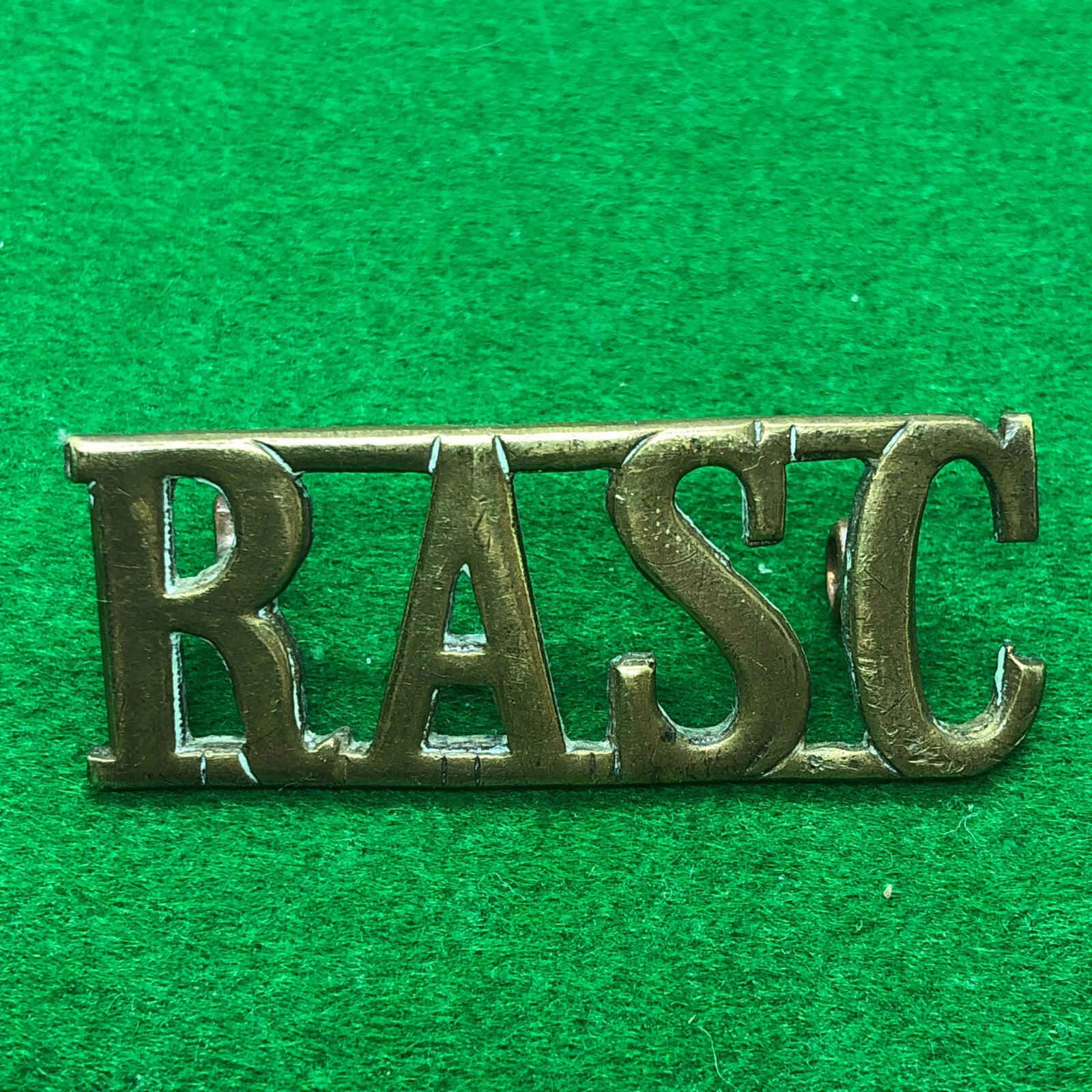 Original WW2 British Army Brass Shoulder Title - RASC Royal Army ...
