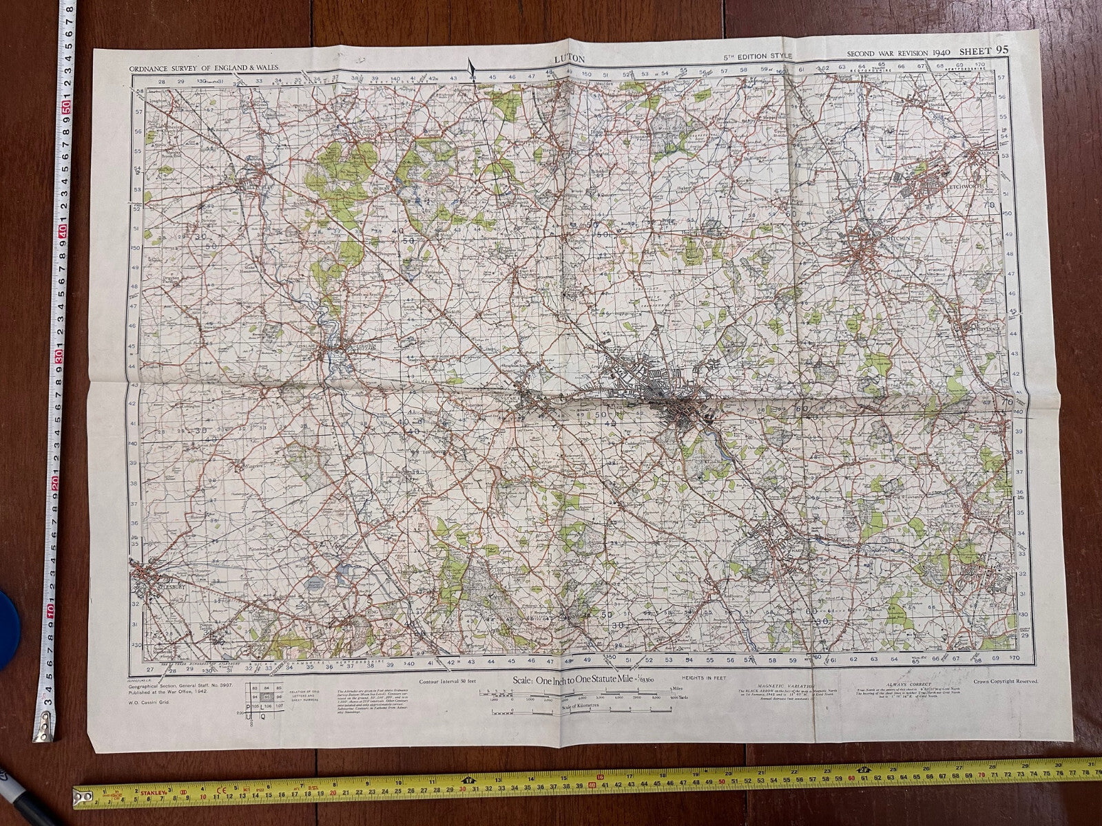Original WW2 British Army GSGS OS Map of England - Luton | For Sale ...