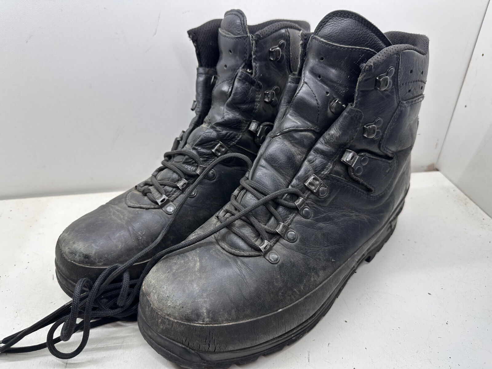 German Army Black Leather Army Heavy Duty Combat Boots Meindl Size EU45 ...