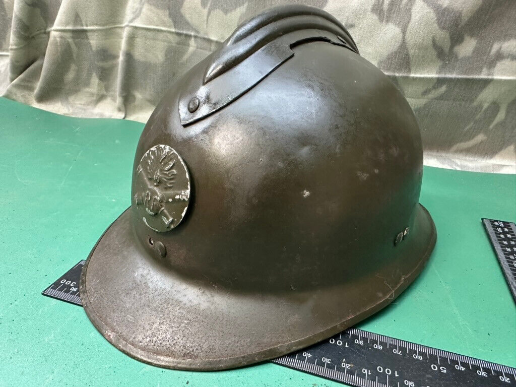 Original WW2 French Army Artillery M1926 Adrian Helmet - Complete with ...