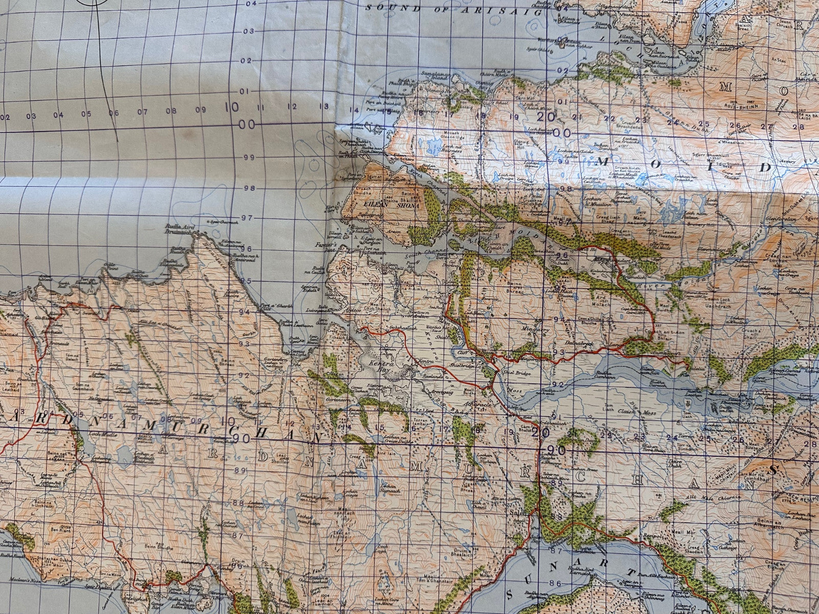 Original WW2 British Army OS Map of Scotland - Ardnamurchan & Loch ...