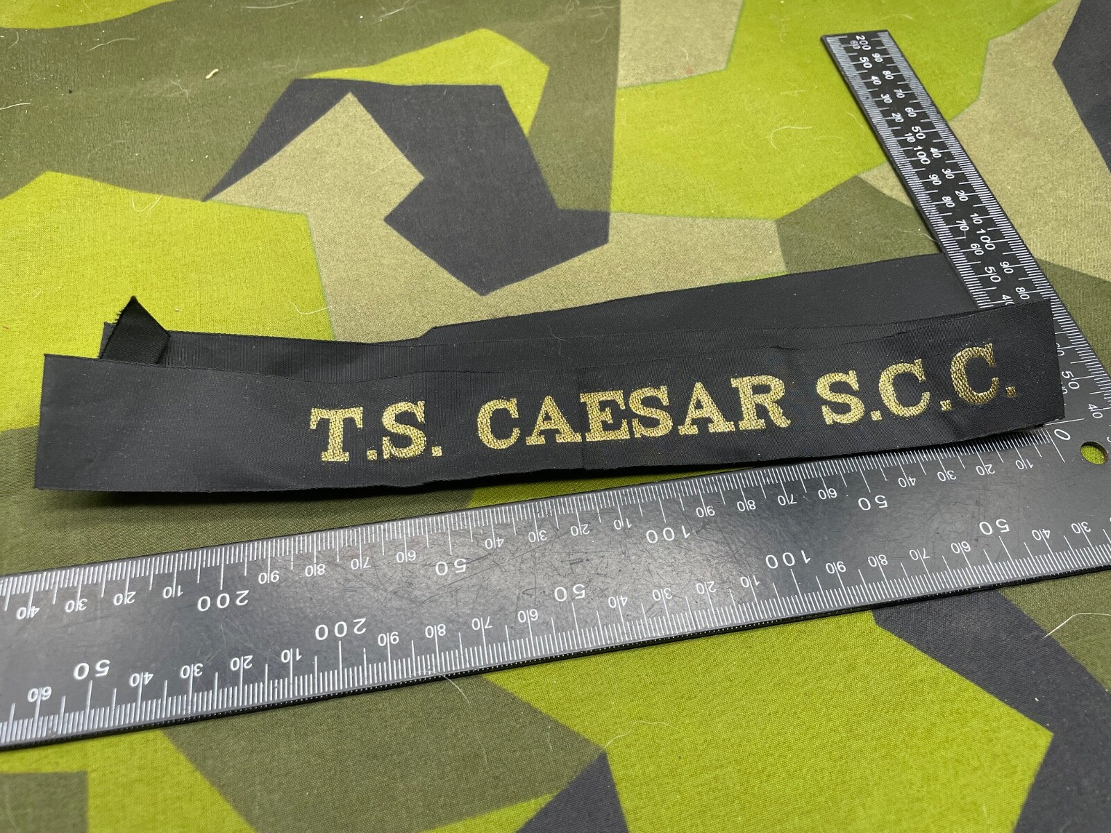 Genuine British Royal Navy TS Caesar SCC Cap Tally
