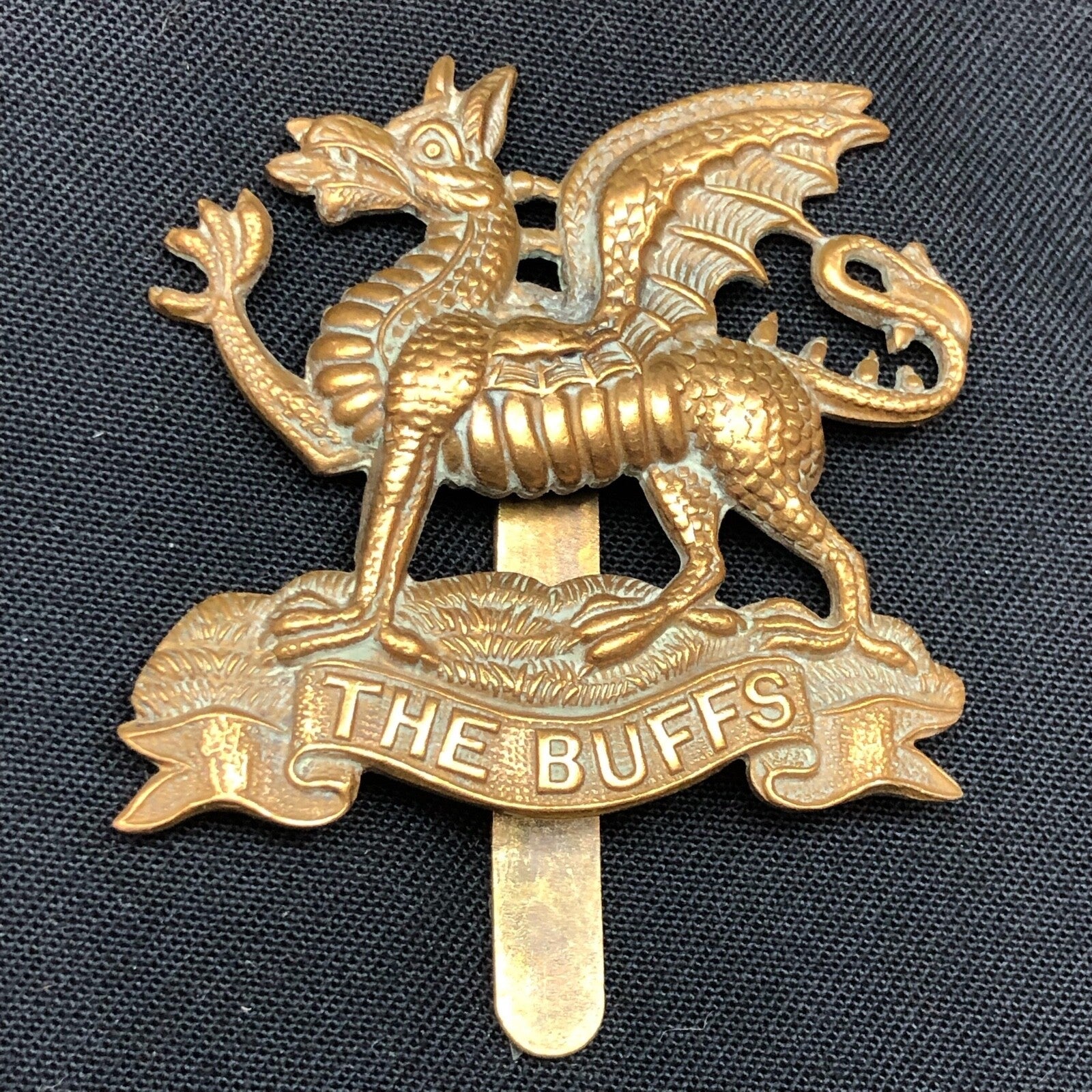 Original British Army WW1 / WW2 Royal Kent The Buffs Regiment Cap Badge ...
