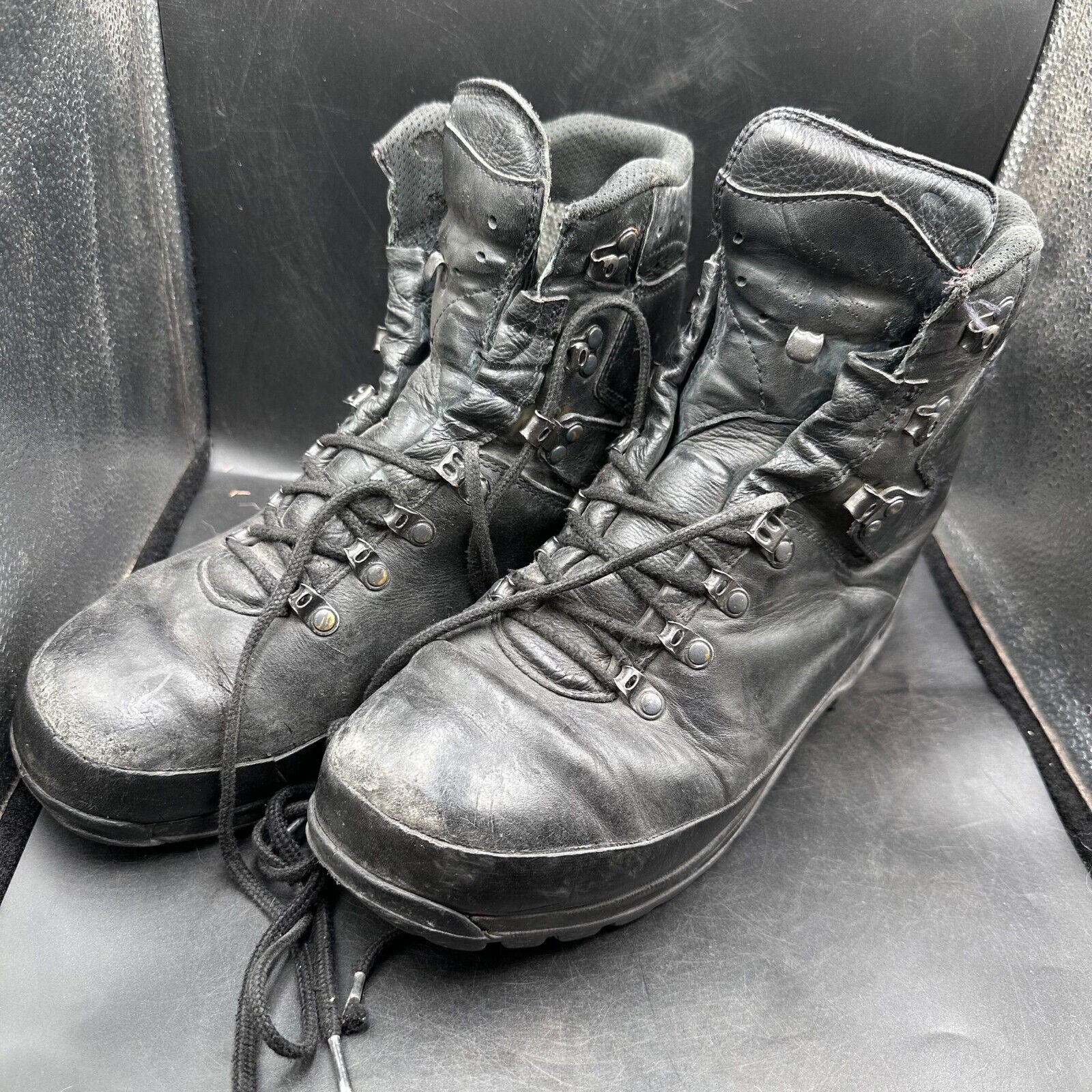 German Army Black Leather Army Heavy Duty Combat Boots Meindl Size EU ...