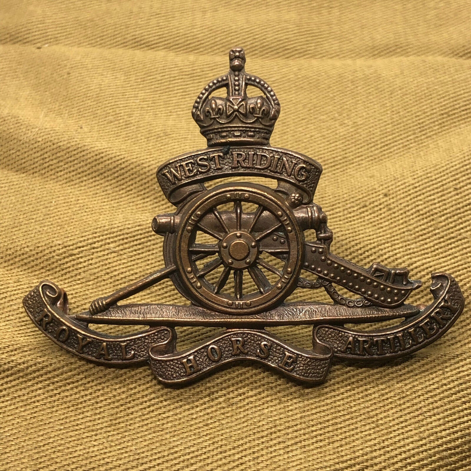 Original WW1 British Army West Riding Royal Horse Artillery Cap Badge ...