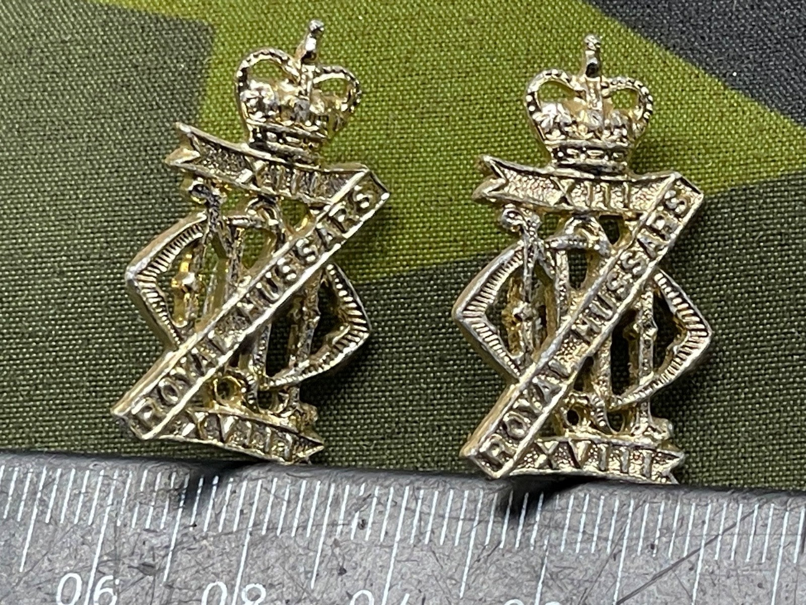 Original British Army Pair of 13th / 18th Hussars Collar Badges | For ...