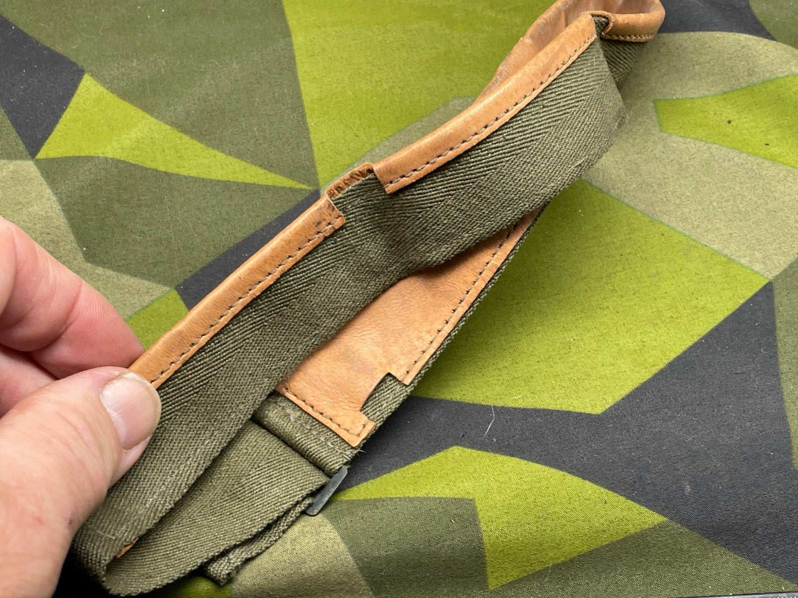 Original US Troops M1 Helmet Adjustable Leather & Canvas Liner Band ...