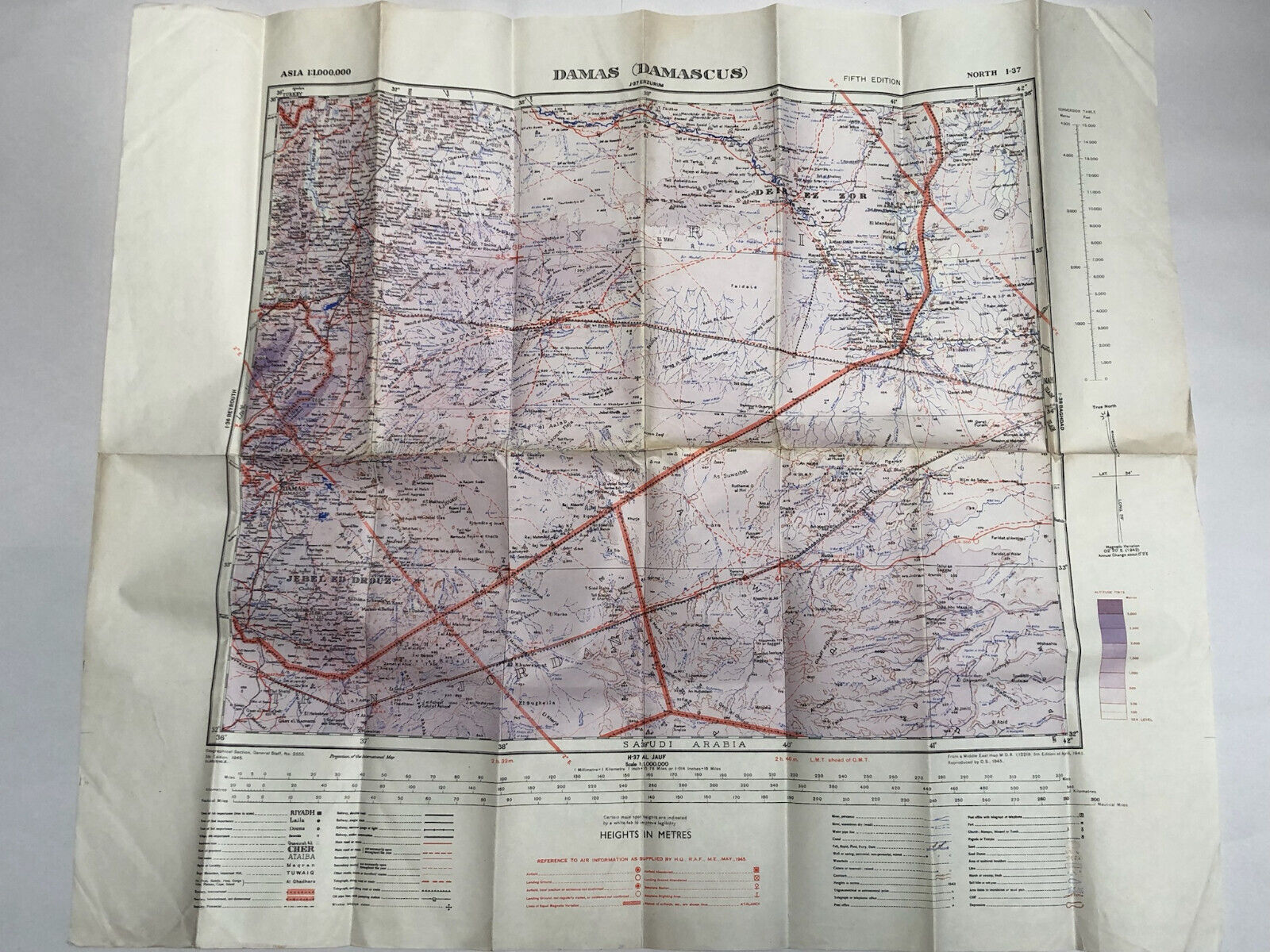 Original WW2 British Army / RAF Map - Damacus | For Sale | The ...