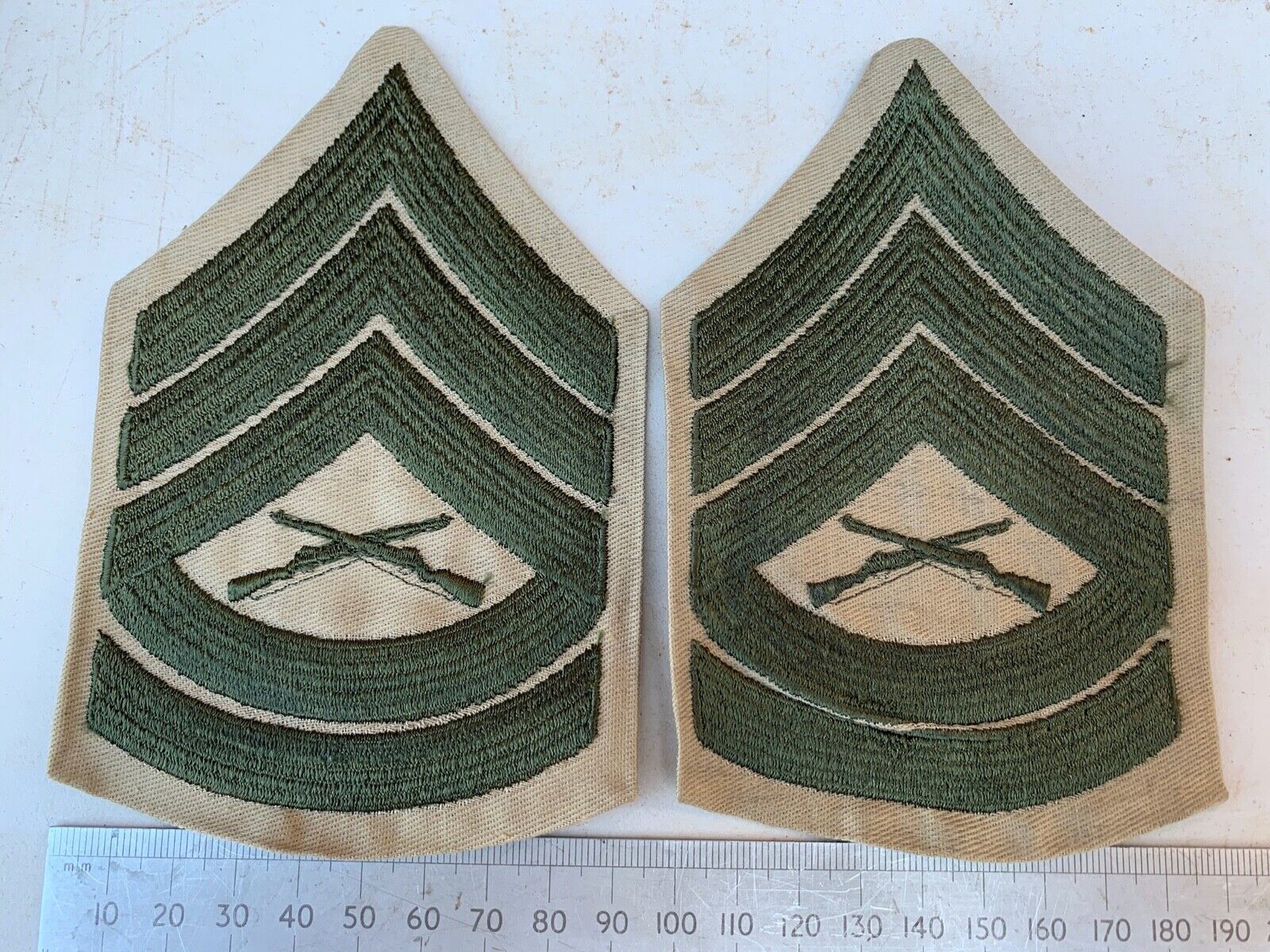 Pair of USMC United States Marine Corps Army Rank Chevrons - Gunnery ...