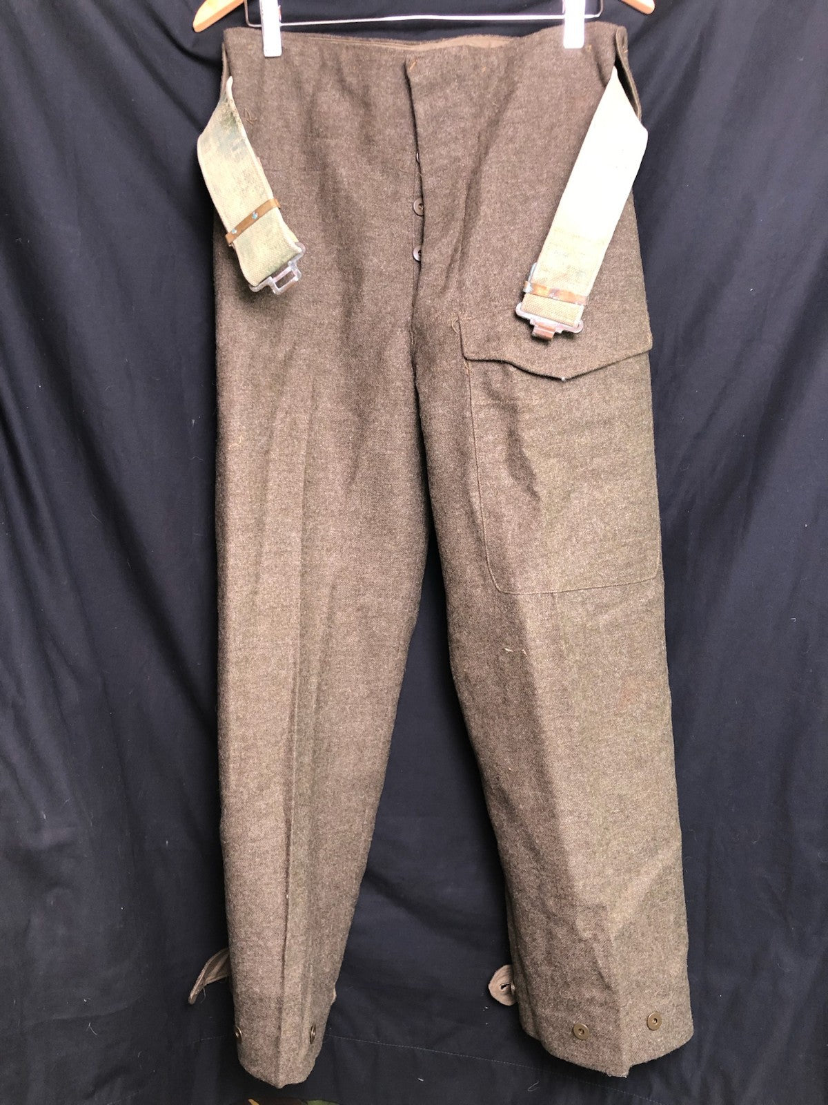 Original Canadian Army Serge Battledress Trousers & 37 Patt Belt - 32 ...