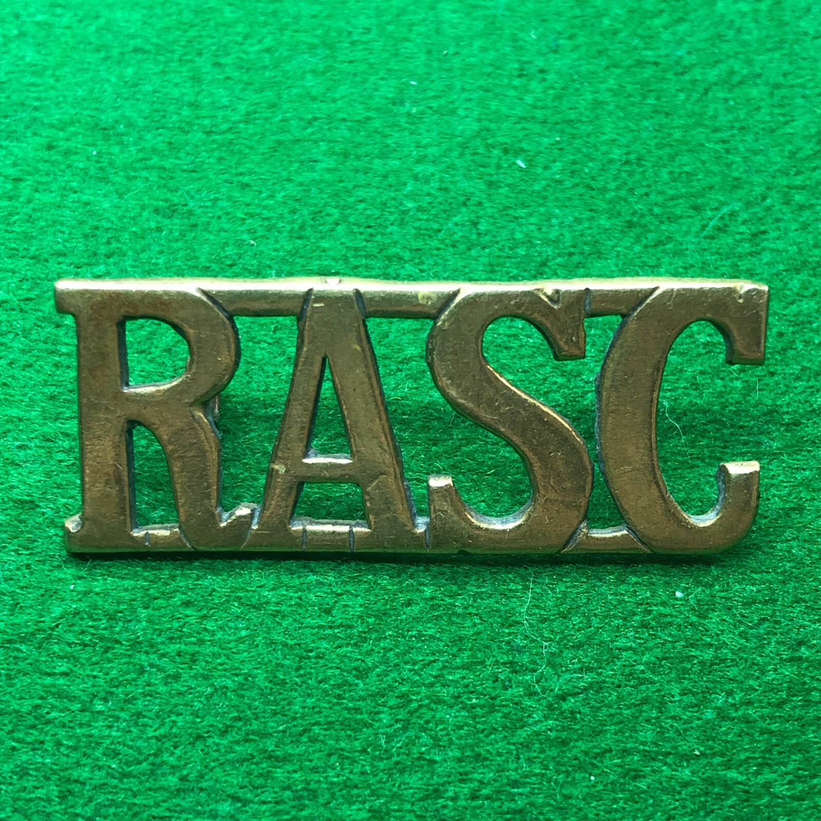 Original WW2 British Army Brass Shoulder Title - RASC Royal Army ...