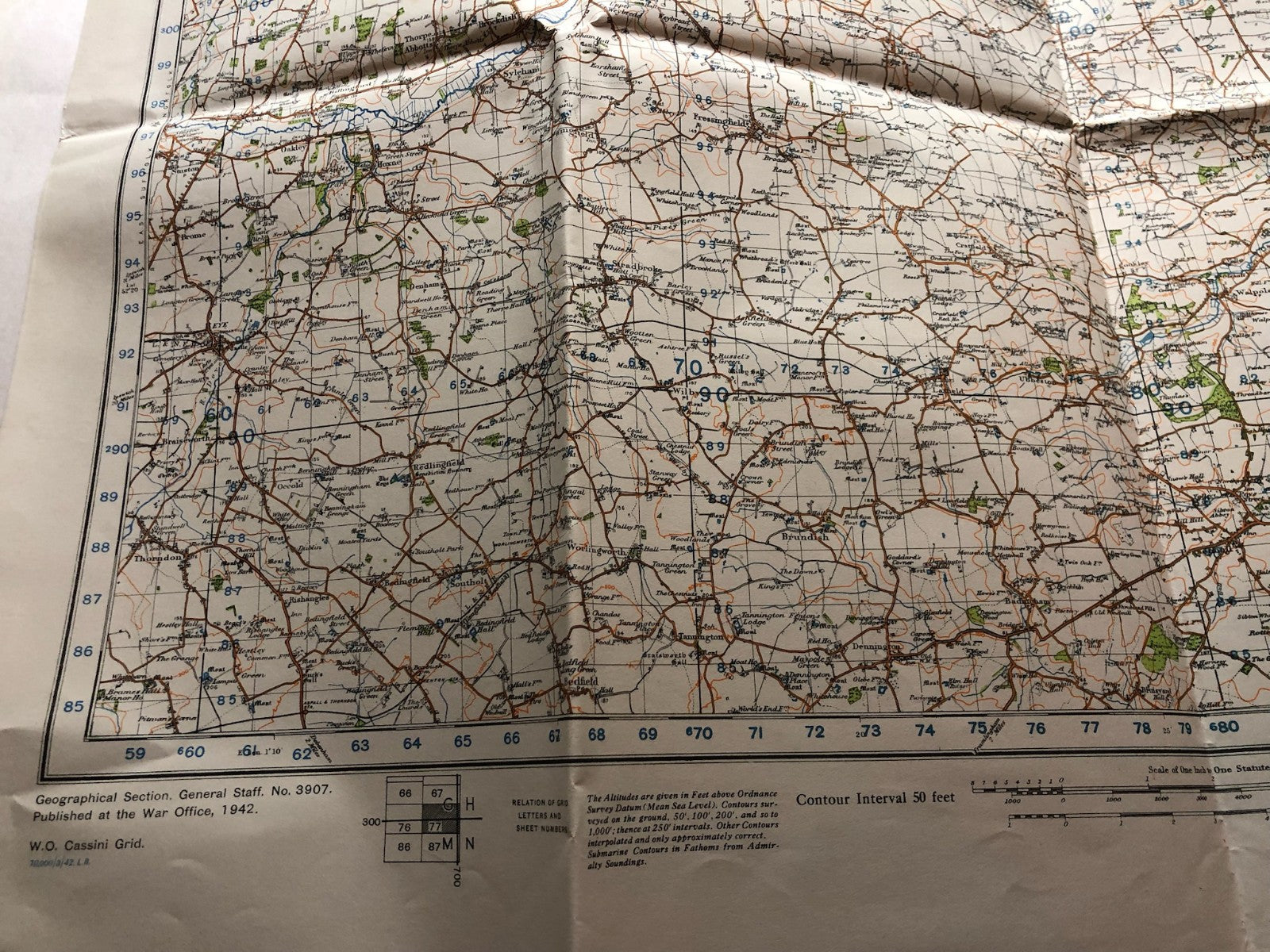Original WW2 British Army GSGS Map of the UK - Lowestoft & Waveney ...