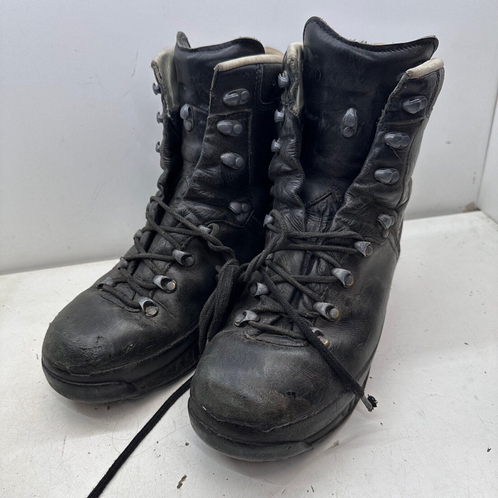 German Army Black Leather Army Heavy Duty Combat Boots HAIX Size EU 42. ...