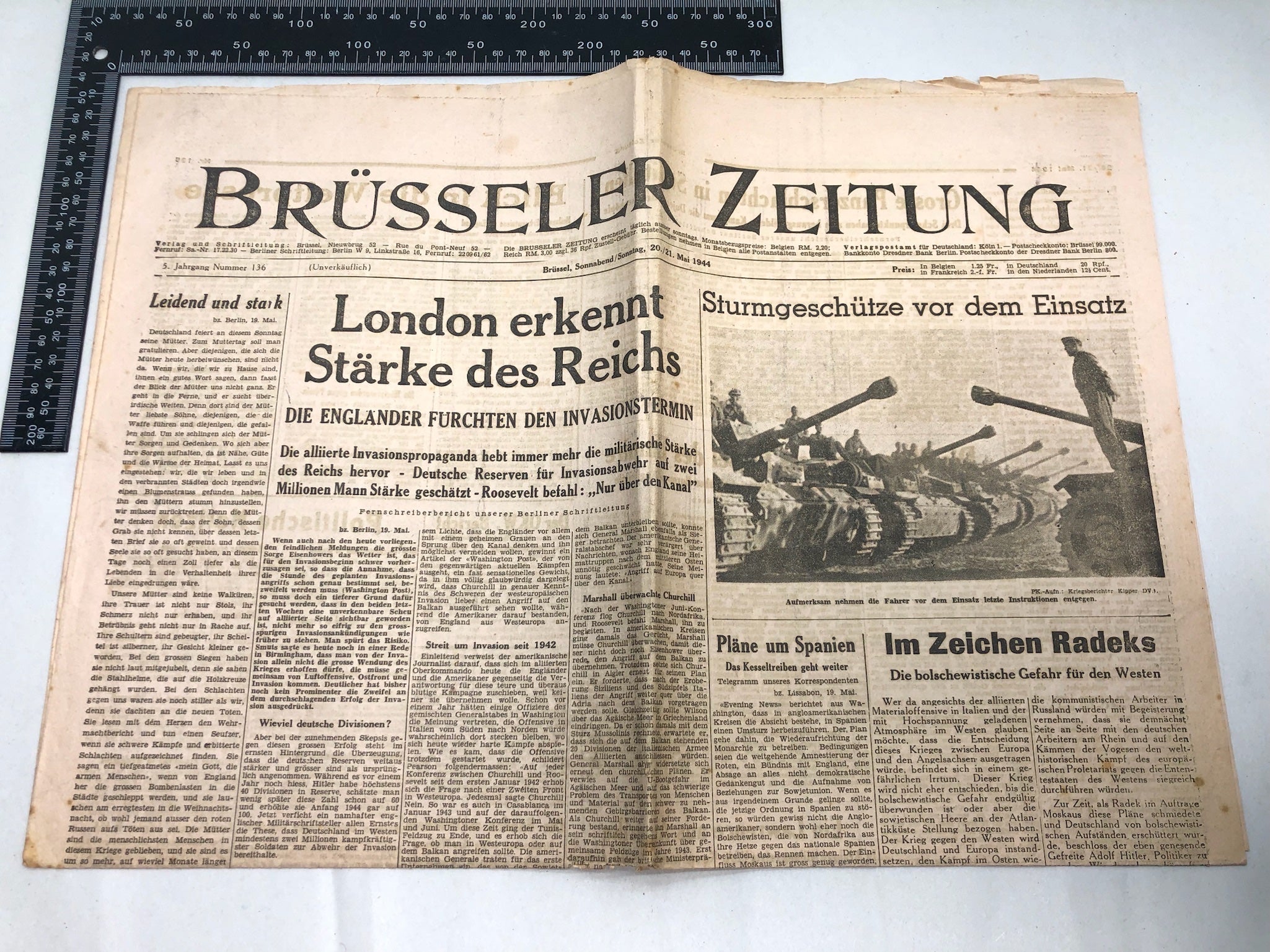 Original WW2 German Political Newspaper - 20th/21st May 1944 | For Sale ...