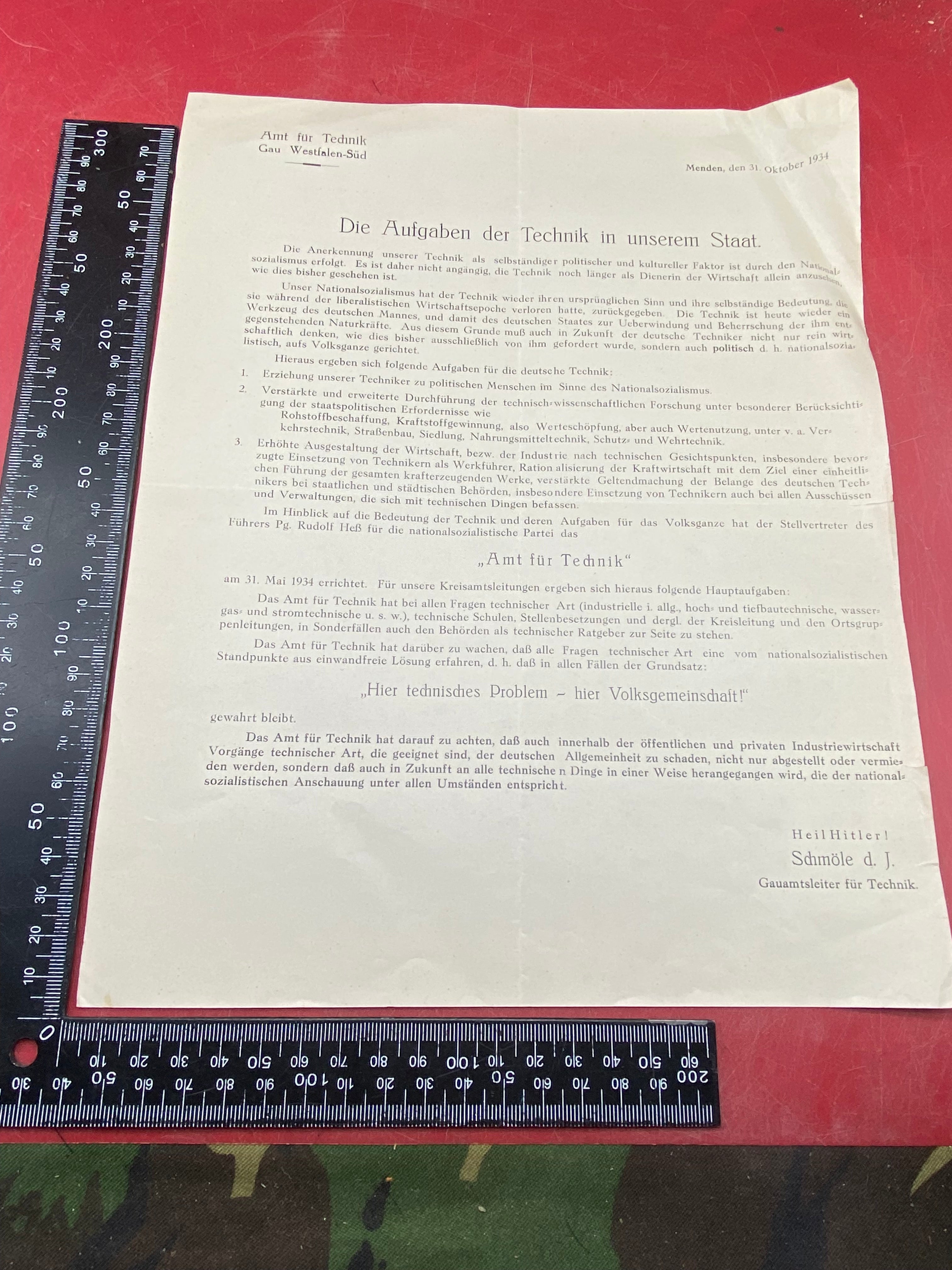 Interesting WW2 German 1934 document. | For Sale | The Militaria Shop