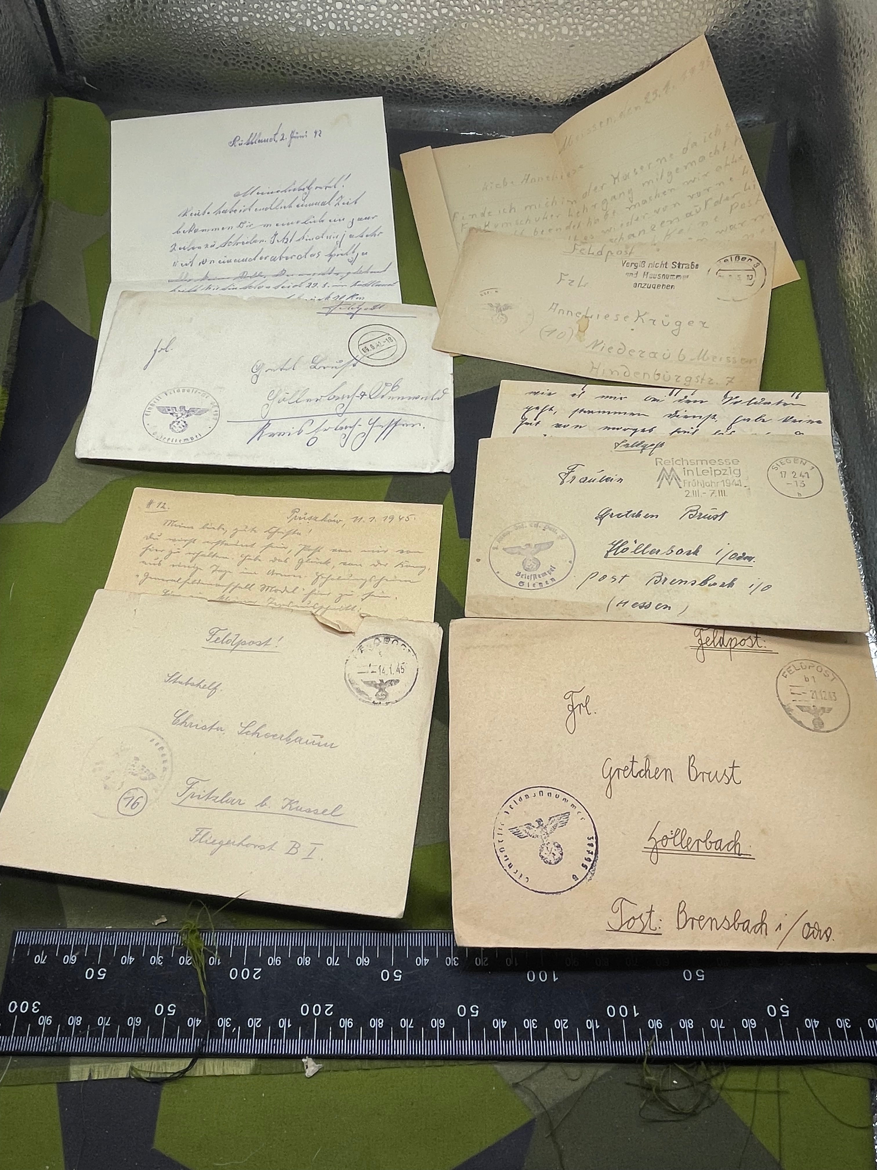 Original WW2 German Army Field Post Letters in Envelopes