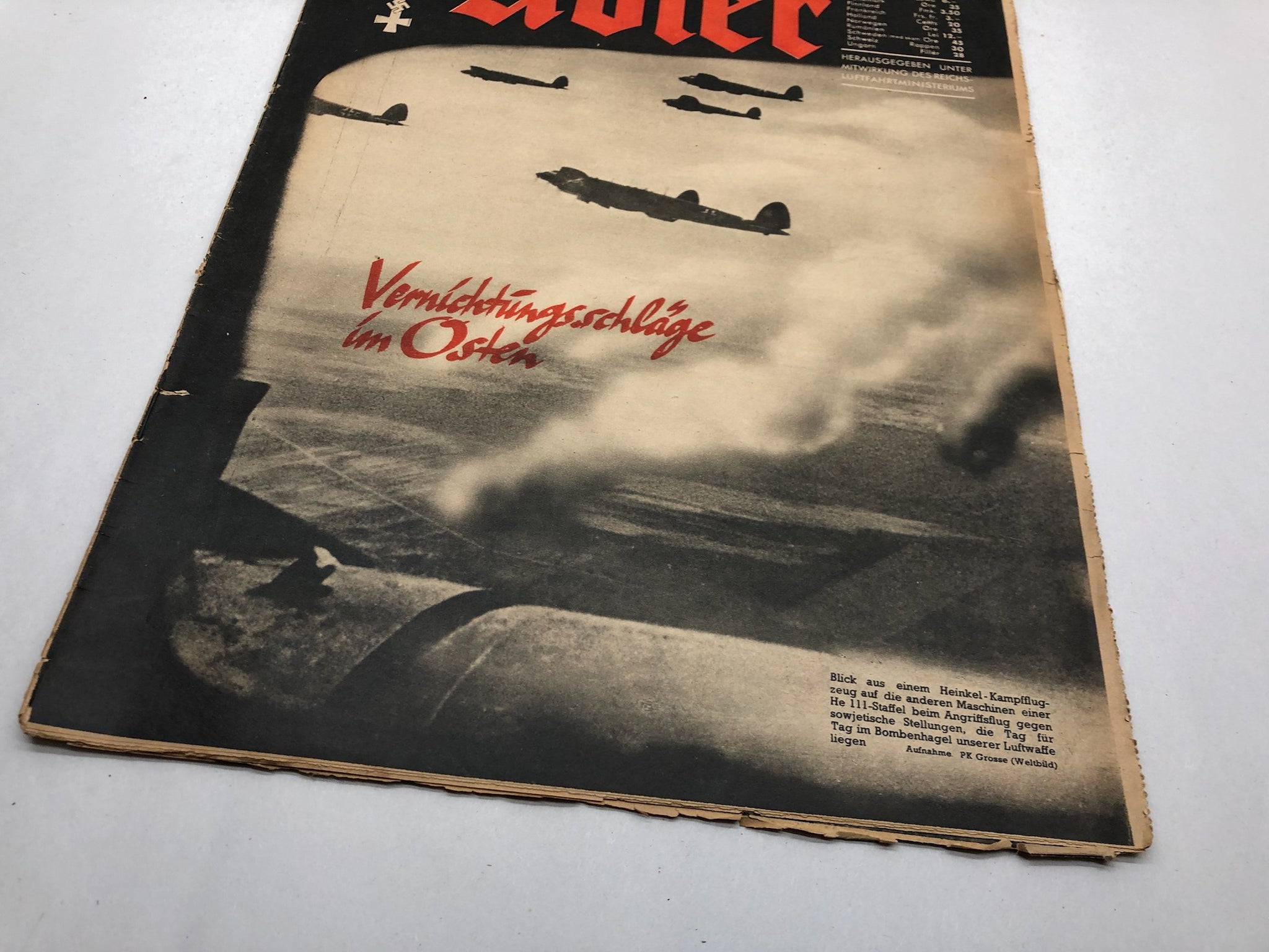 Original WW2 German Luftwaffe Der Adler Propaganda Magazine - 29th July ...
