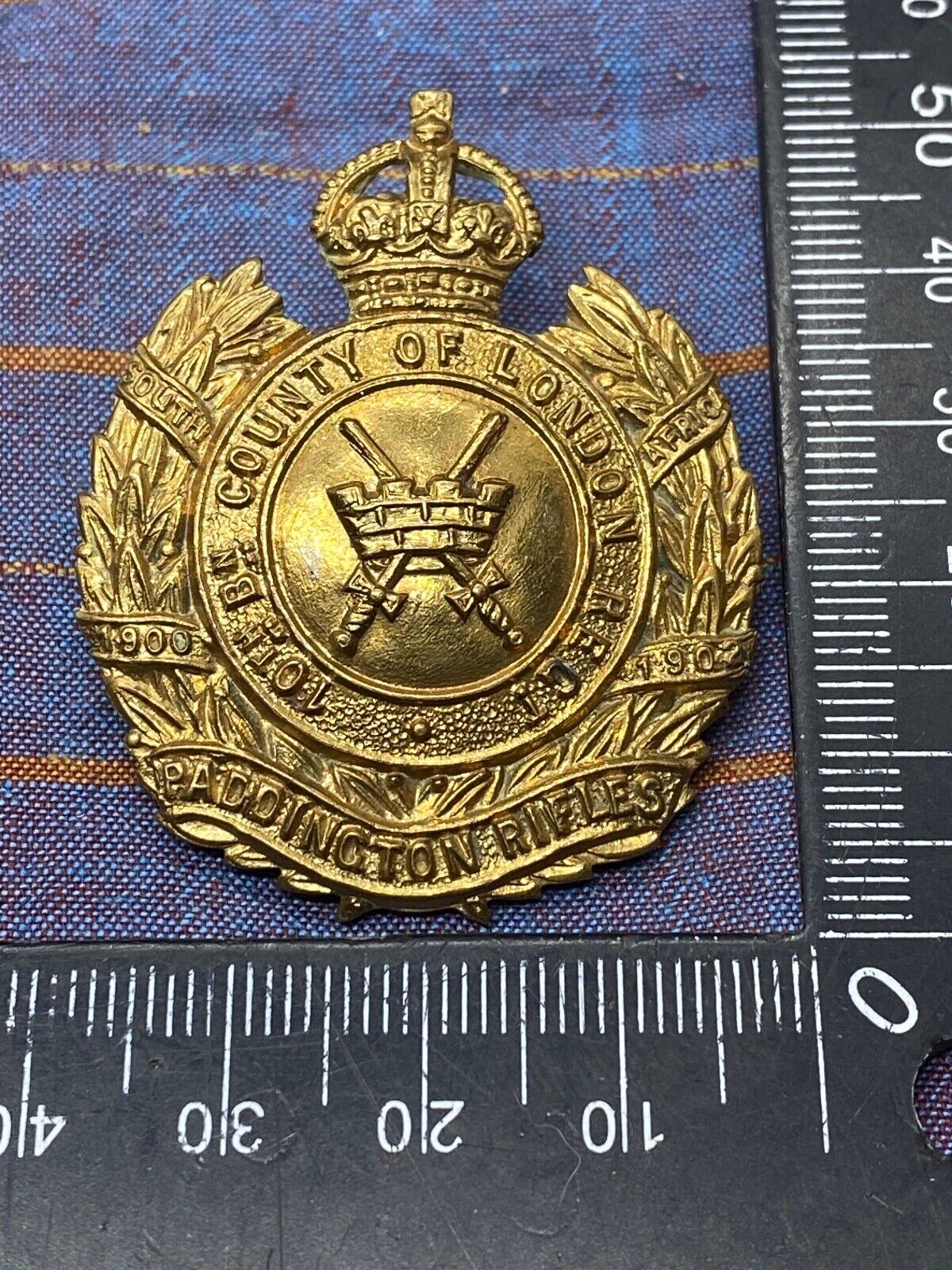 Original WW1 British Army 10th Btn County of London Regiment Cap Badge ...