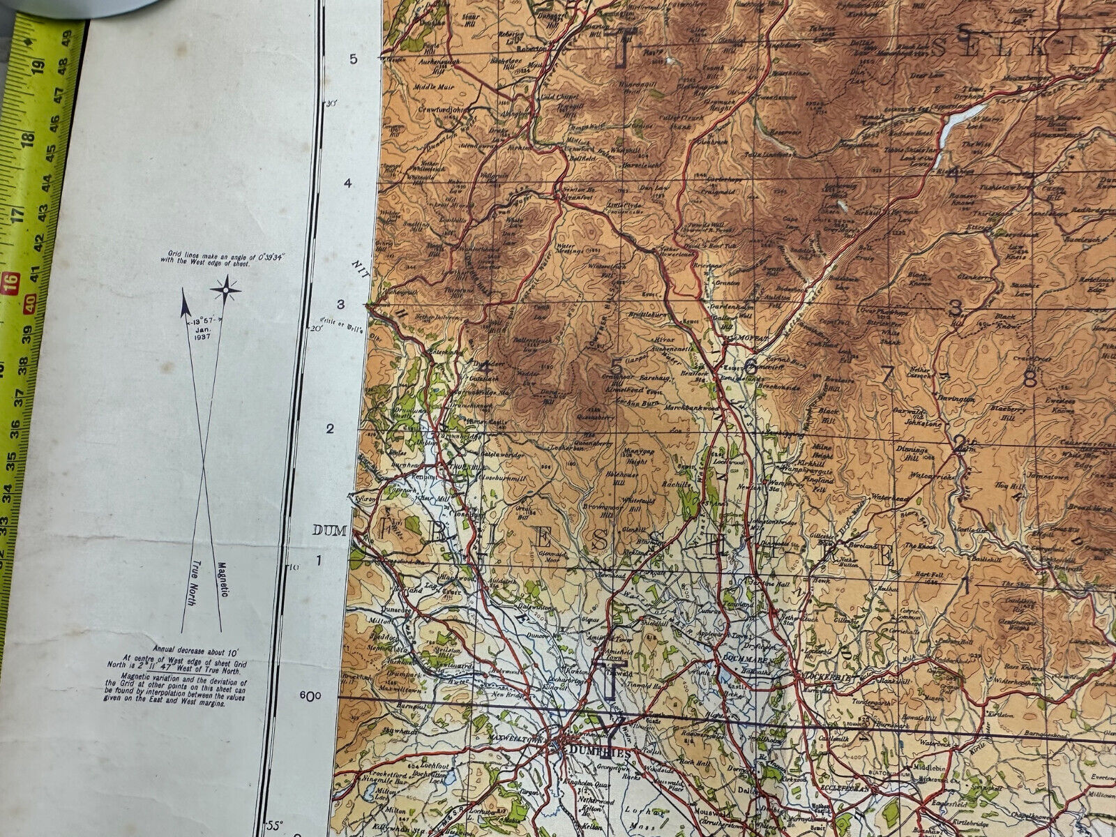 Original WW2 British Army 1939 Map of England - RAF Bases - The Scotti ...