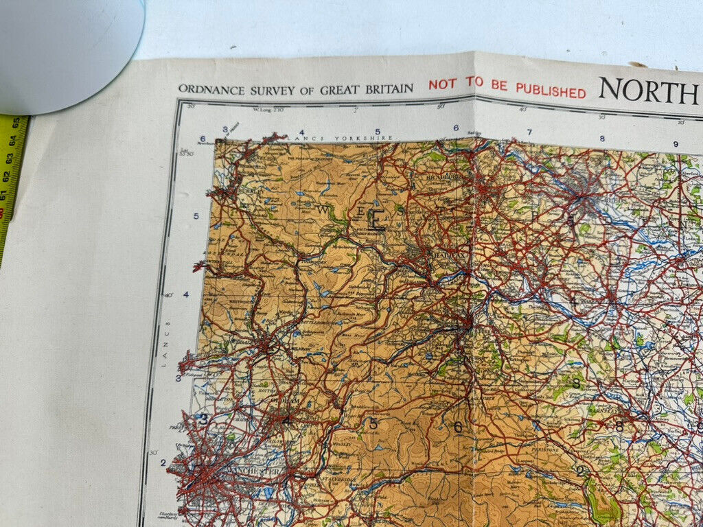 Original WW2 British Army 1939 Map of England - RAF Bases - Midlands ...