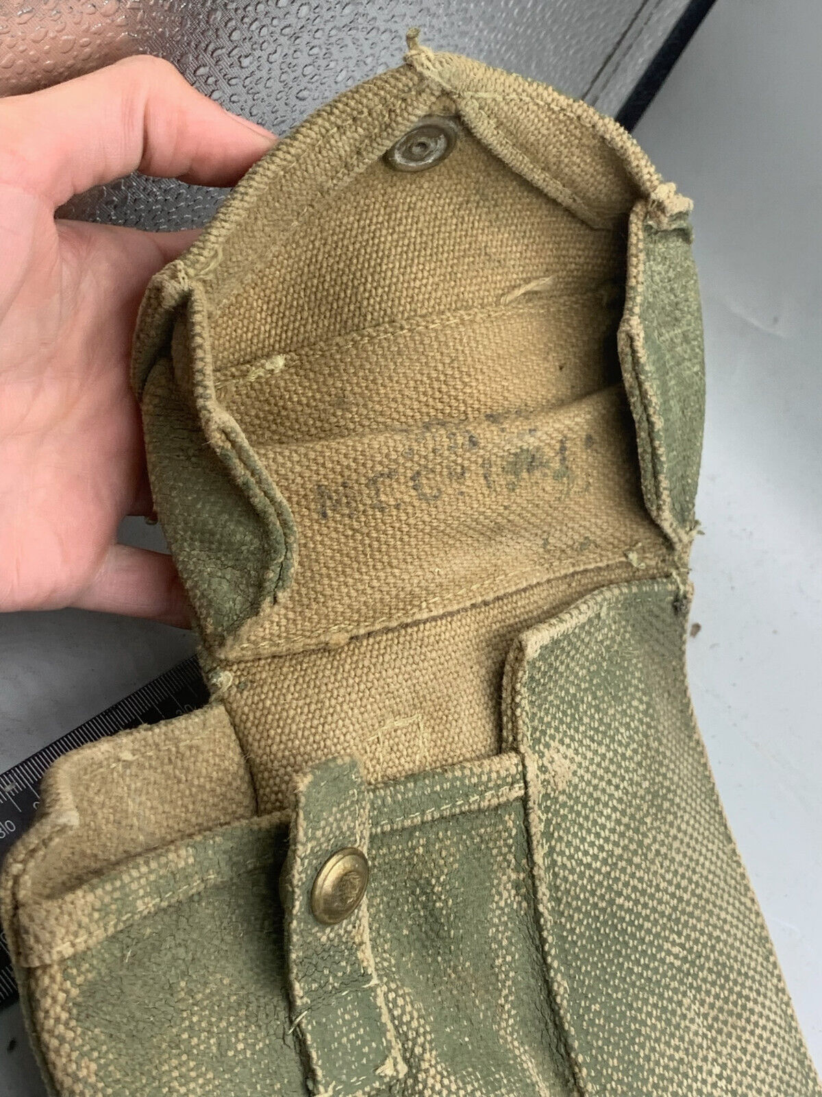Original British Army 37 Pattern Webbing Bren Pouch Ww2 Pattern The